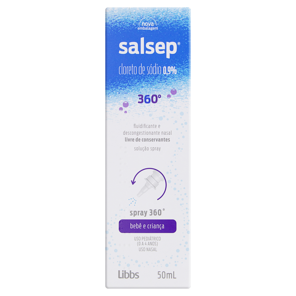 SALSEP 0,9% SPRAY NASAL BEBÊ E CRIANÇA 50ML - LIBBS FARMACEUTICA L