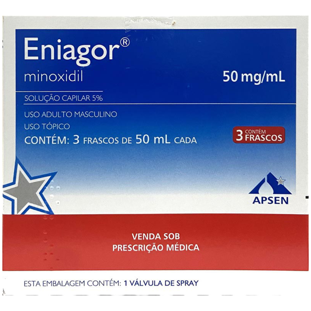 ENIAGOR 50MG/ML 3 FRASCOS 50ML - APSEN FARMACEUTICA S
