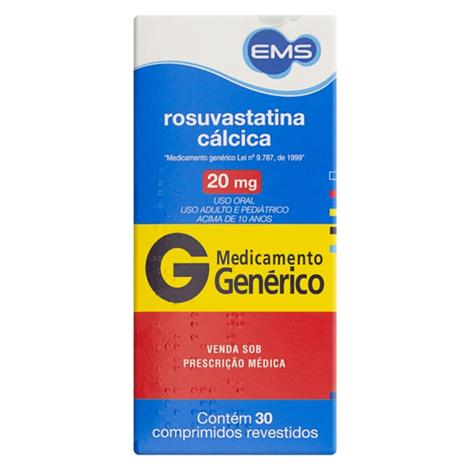 ROSUVASTATINA CÁLCICA 20MG C/30 COMPRIMIDOS REVESTIDOS EMS - EMS S/A ...
